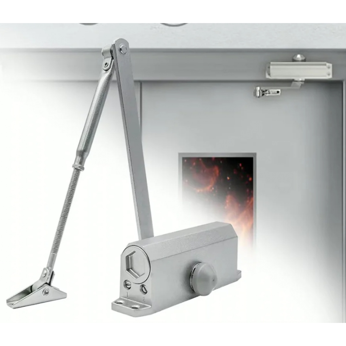 Automatic Door Closer Spring Hydraulic Buffer Door Stopper Adjustable ...