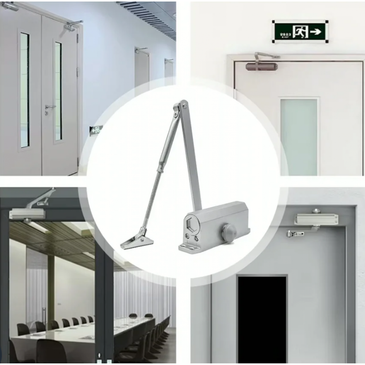 Automatic Door Closer Spring Hydraulic Buffer Door Stopper Adjustable ...