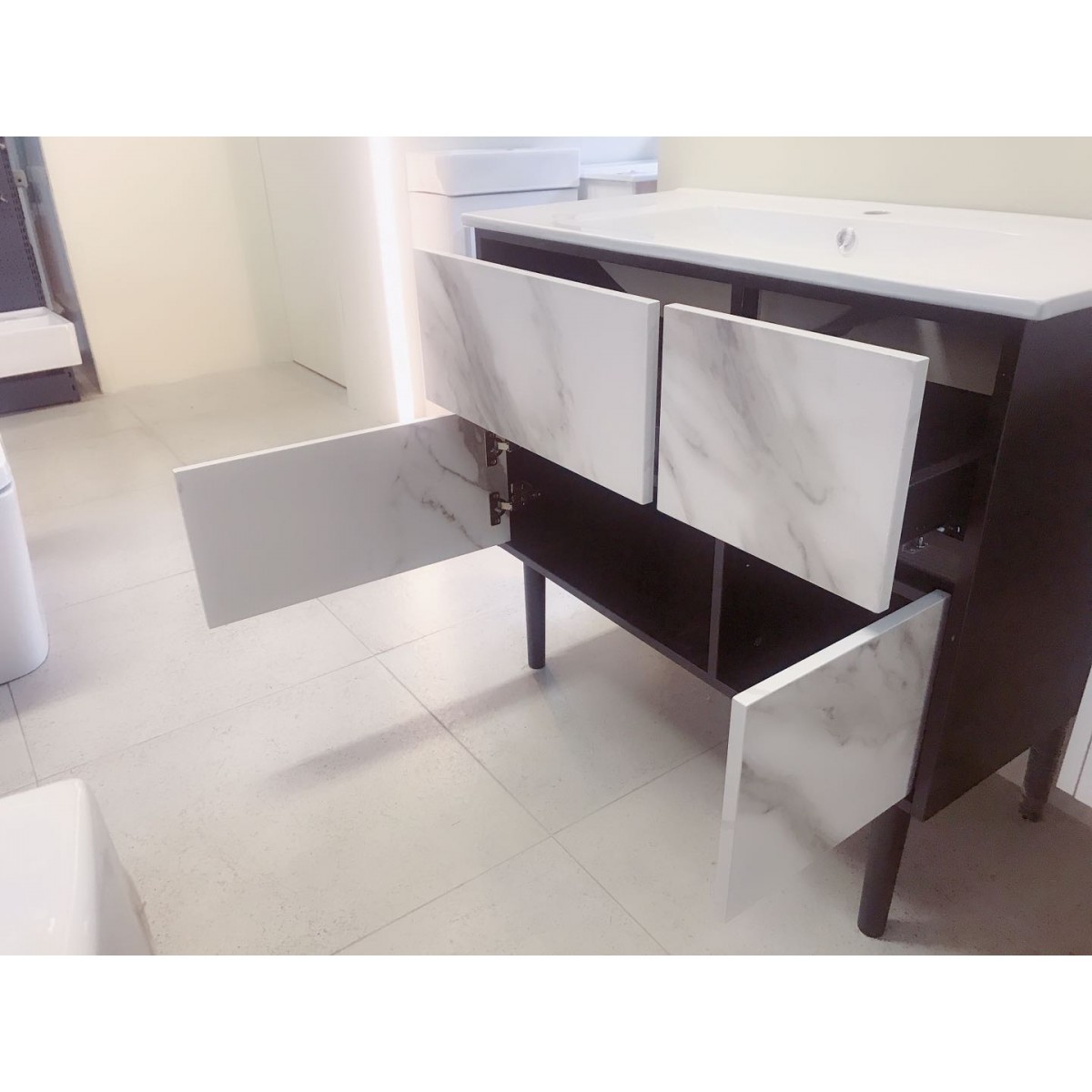 Vanity - Ava Series 1200mm - Black Marble Pattern-lennox-bathroom-auckland