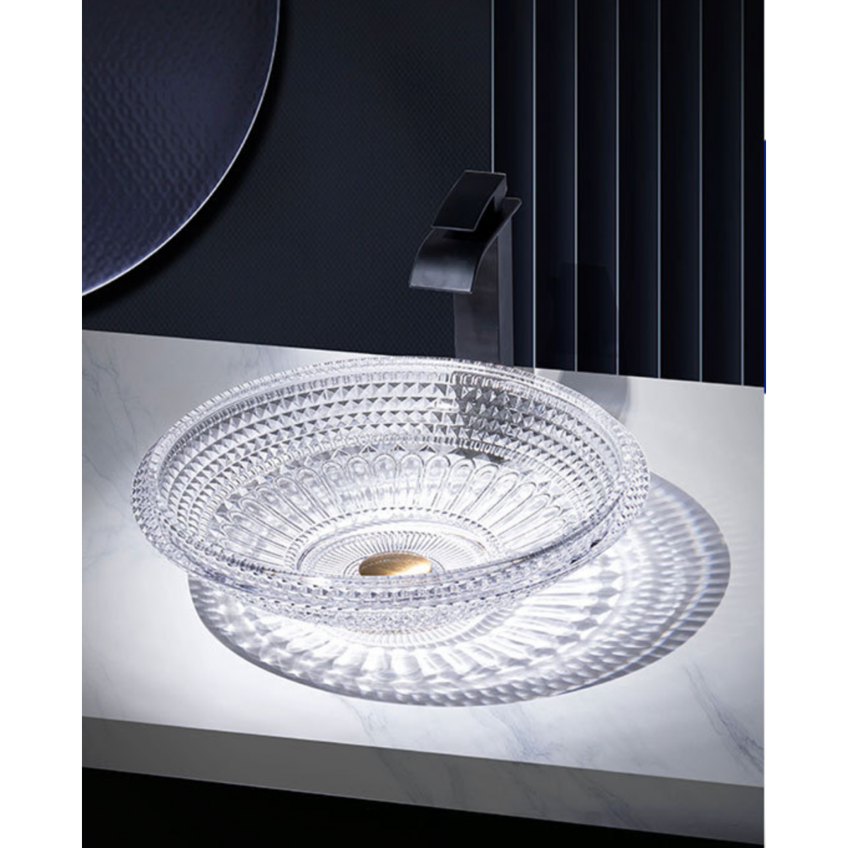 Modern Crystal Basin Wash Glass Sink -lennox bathroom-auckland