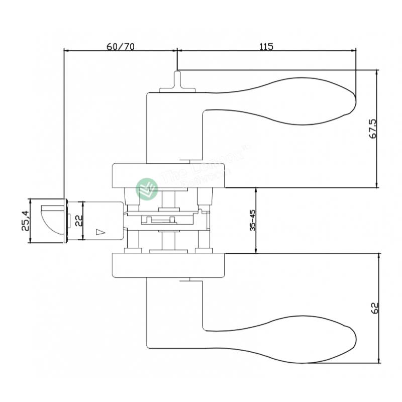Door Lock Havey-duty heritage Lever set - Passage